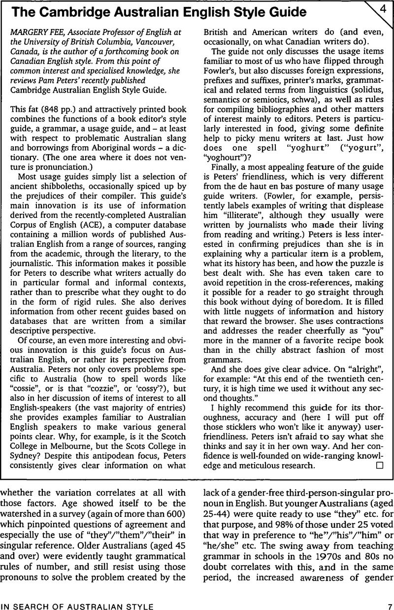 The Cambridge Australian English Style Guide | English Today ...
