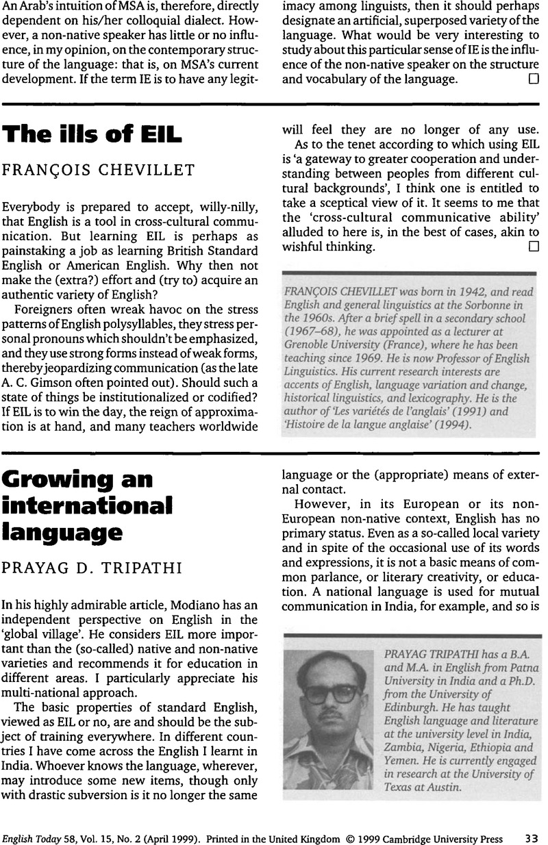 The ills of EIL | English Today | Cambridge Core