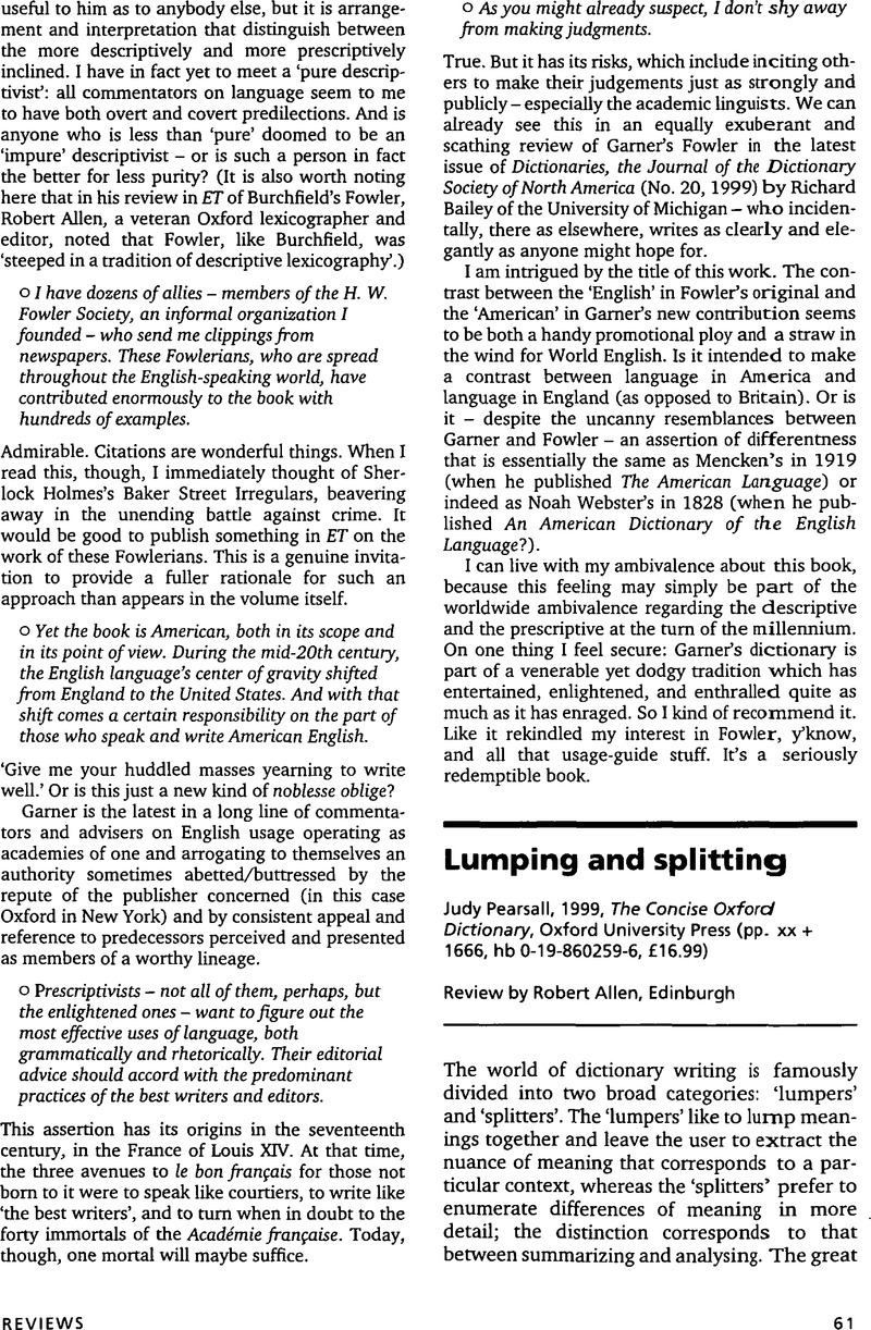 Lumping and splitting | English Today | Cambridge Core