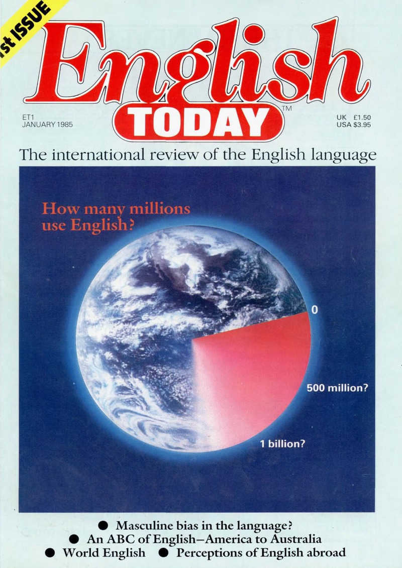 ENG volume 1 issue 1 Cover and Front matter | English Today | Cambridge ...