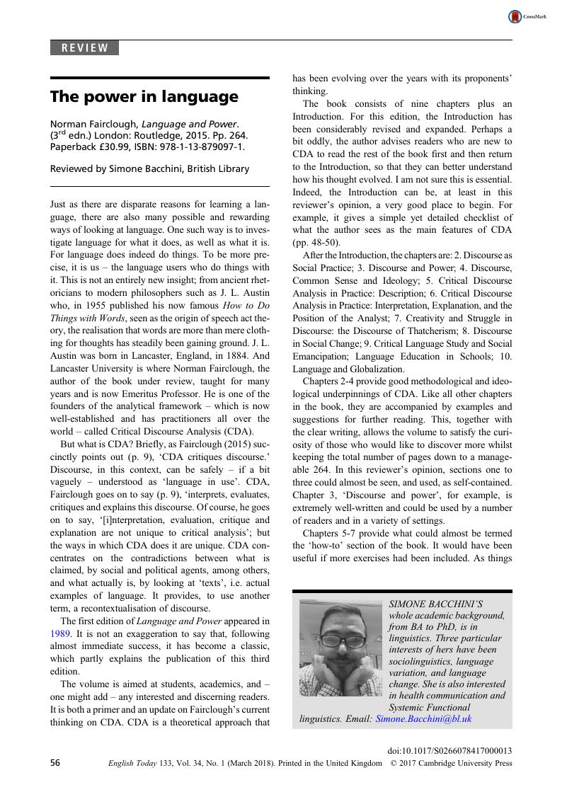 The power in language - Norman Fairclough , Language and Power. (3rd ...