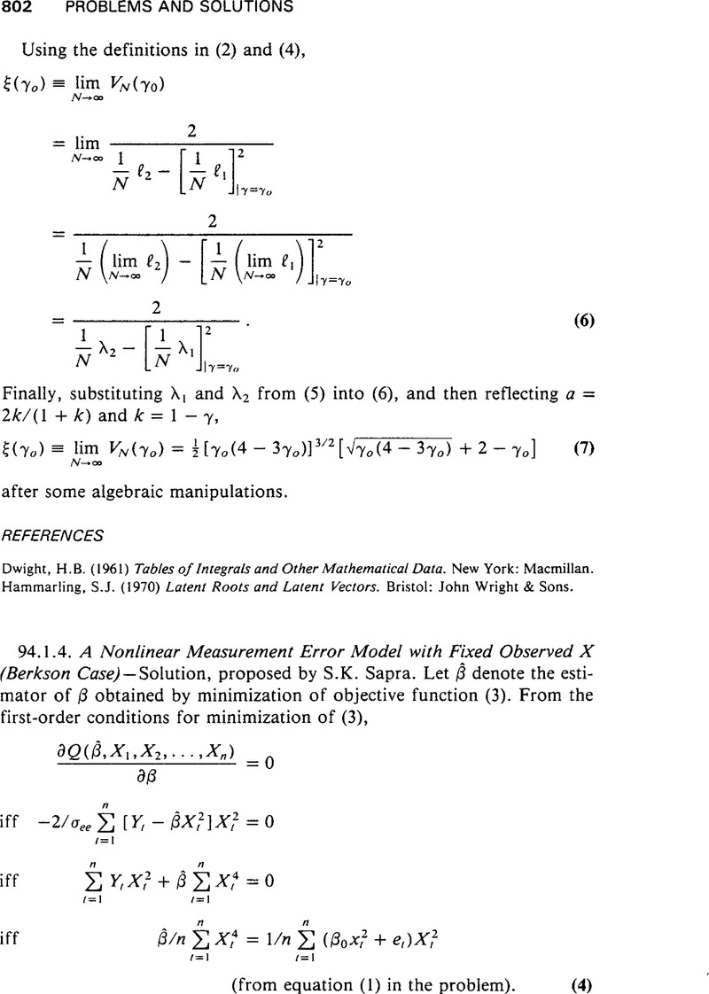A Nonlinear Measurement Error Model With Fixed Observed X Berkson Case Econometric Theory