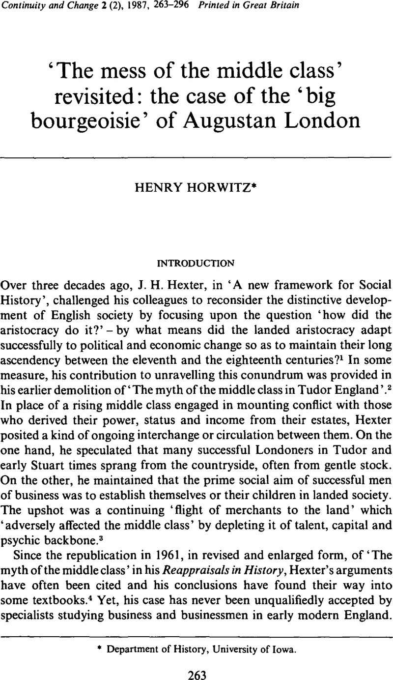 ‘The mess of the middle class’ revisited: the case of the ‘big ...