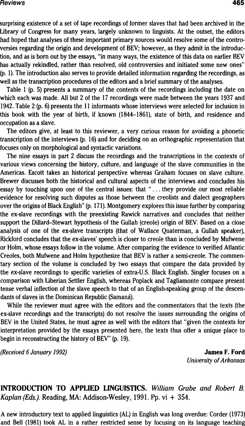 INTRODUCTION TO APPLIED LINGUISTICS. William Grabe and Robert B. Kaplan ...
