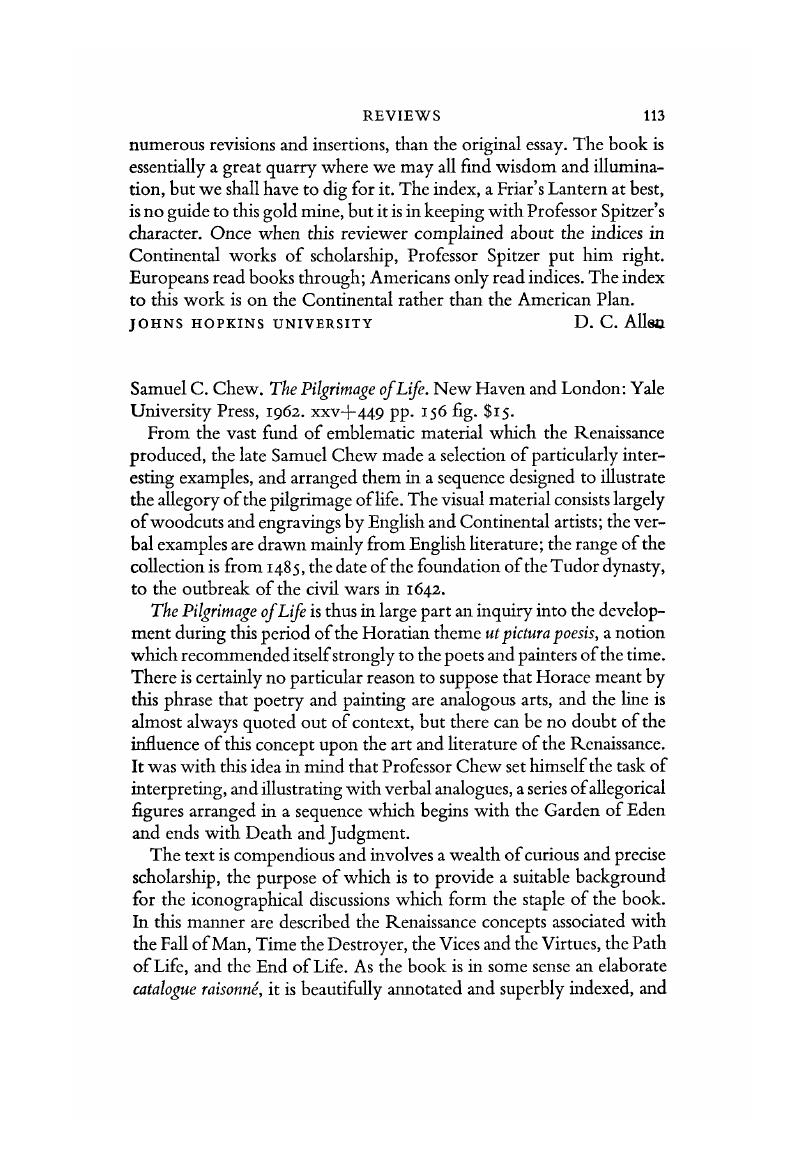 Samuel C. Chew. The Pilgrimage of Life. New Haven and London: Yale ...