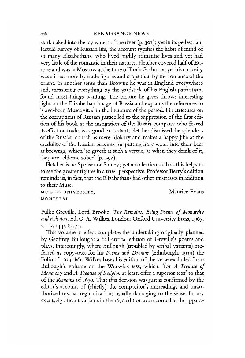 Fulke Greville, Lord Brooke. The Remains: Being Poems of Monarchy and ...