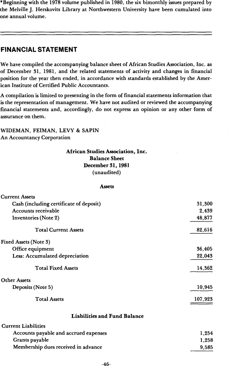 Financial Statement | ASA News | Cambridge Core