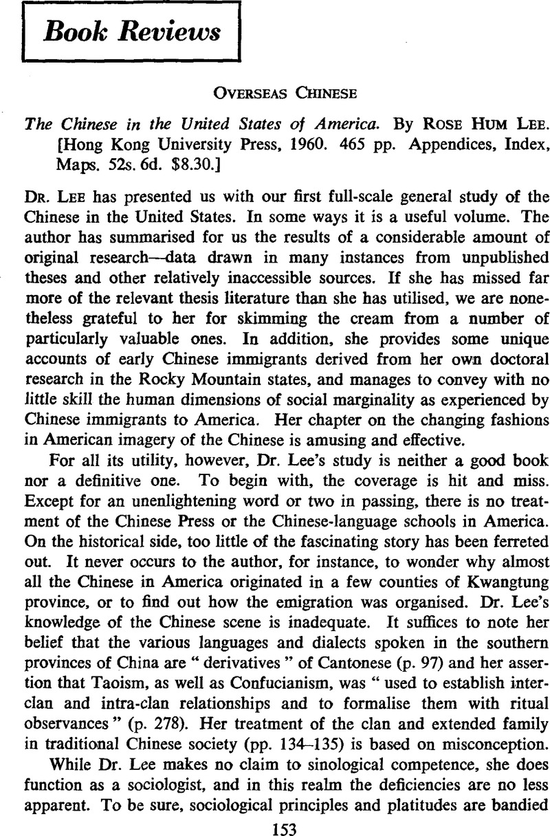 Overseas Chinese - The Chinese in the United States of America. By Rose ...