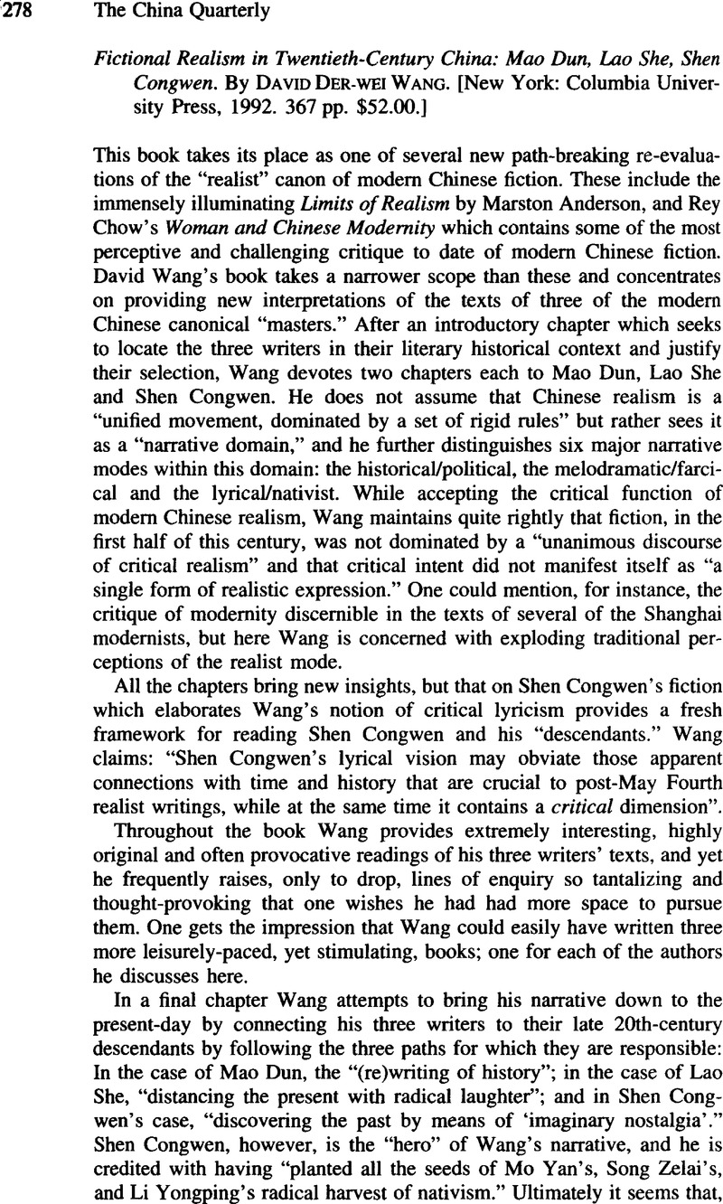 Fictional Realism in Twentieth-Century China: Mao Dun, Lao She, Shen ...