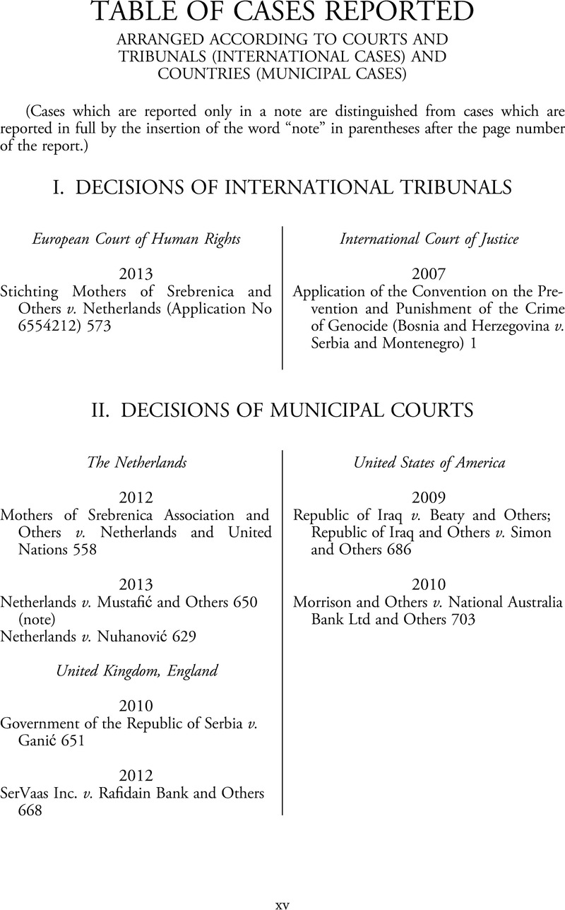 Table of Cases Reported: Arranged According to Courts and Tribunals ...