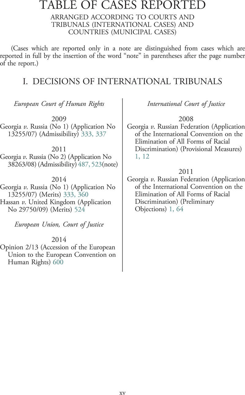 Table of Cases Reported: Arranged According to Courts and Tribunals ...