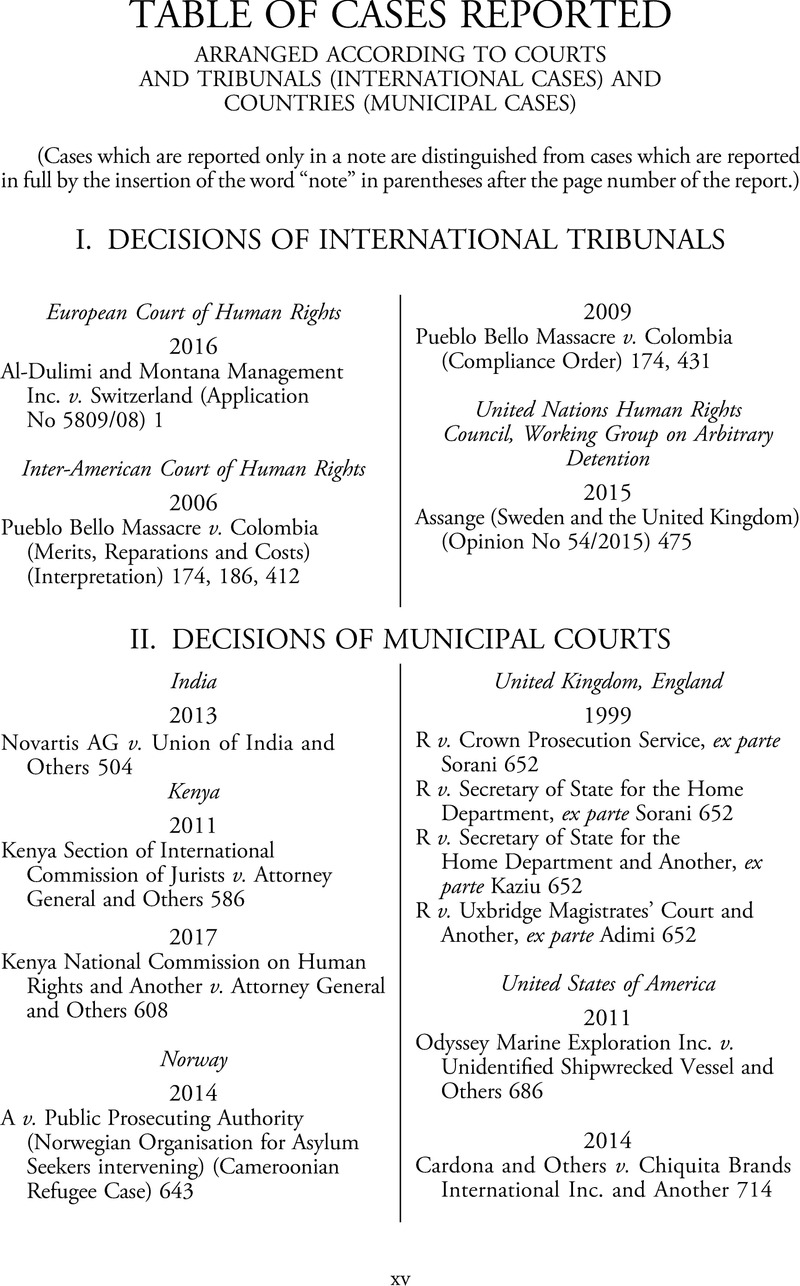 Table of Cases Reported: Arranged According to Courts and Tribunals ...