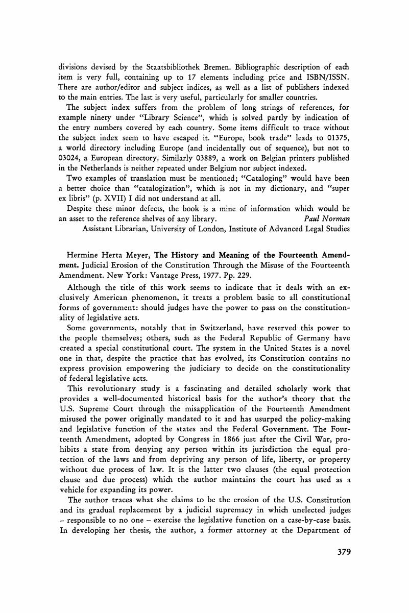Hermine Herta Meyer, The History and Meaning of the Fourteenth ...