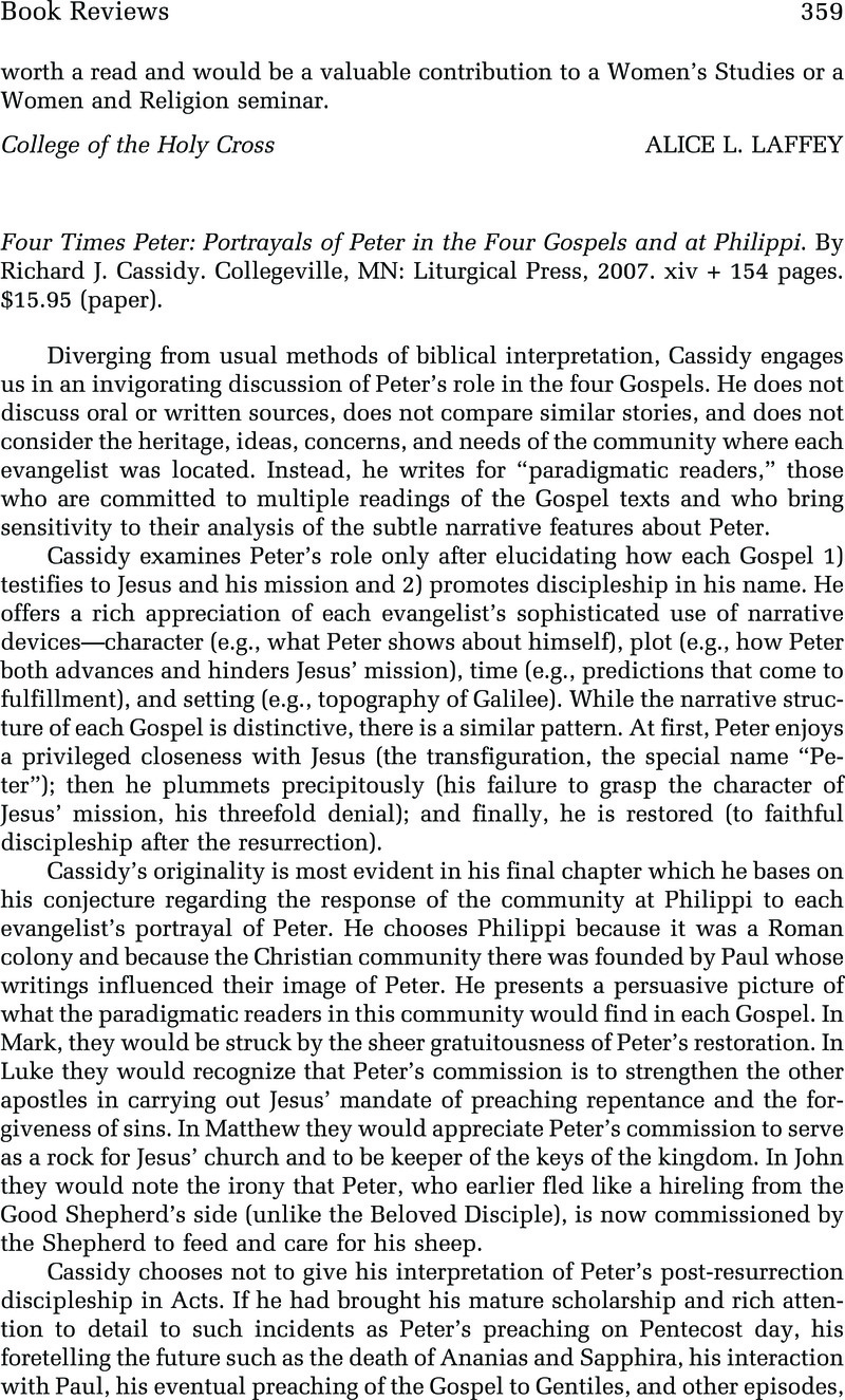 Four Times Peter: Portrayals of Peter in the Four Gospels and at ...