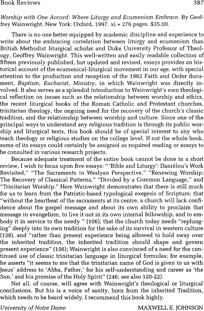 Worship with One Accord: Where Liturgy and Ecumenism Embrace. By ...