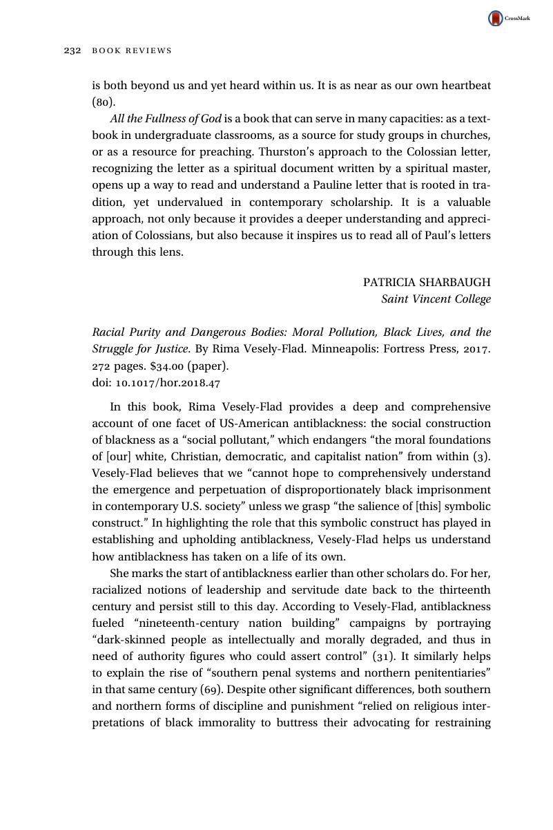 Racial Purity and Dangerous Bodies: Moral Pollution, Black Lives, and ...