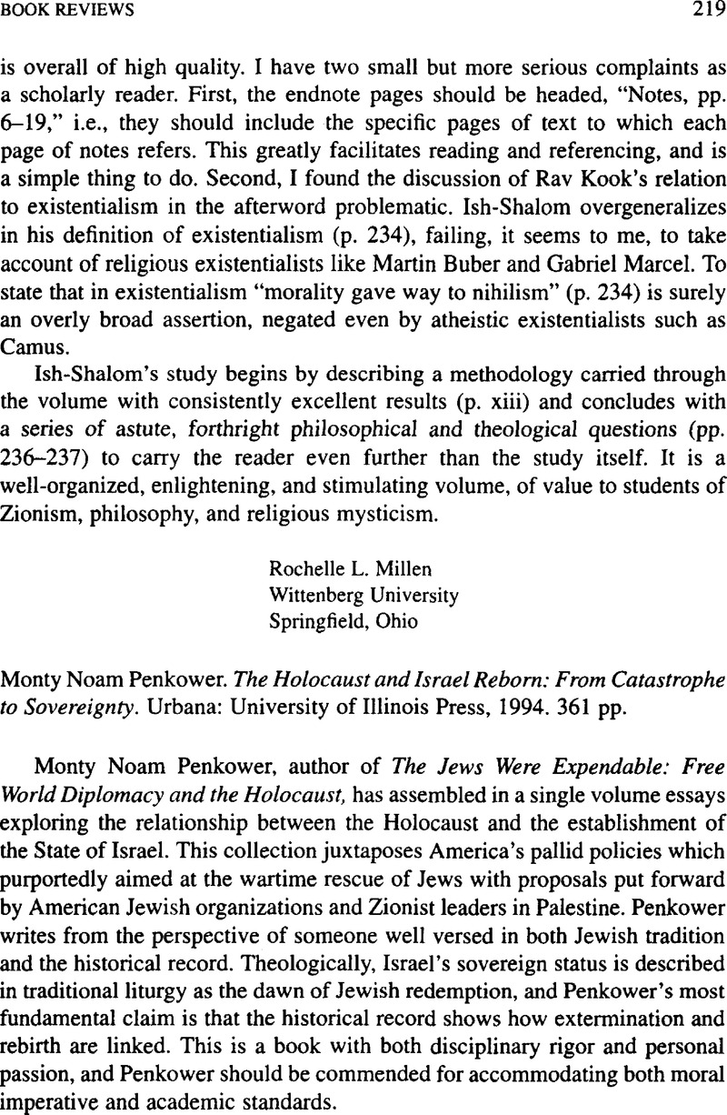 Monty Noam Penkower. The Holocaust and Israel Reborn: From Catastrophe ...