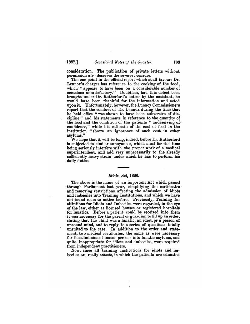 Idiots Act, 1886 | Journal of Mental Science | Cambridge Core