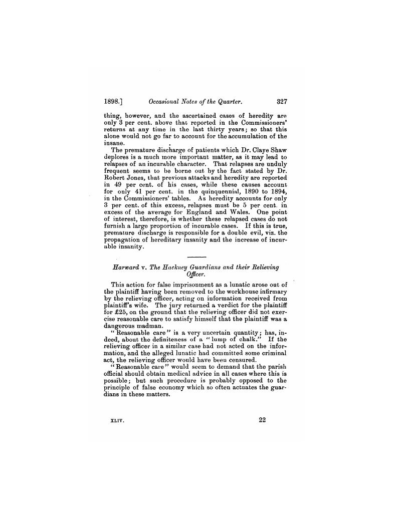 Harward v. The Hackney Guardians and their Relieving Officer | Journal ...