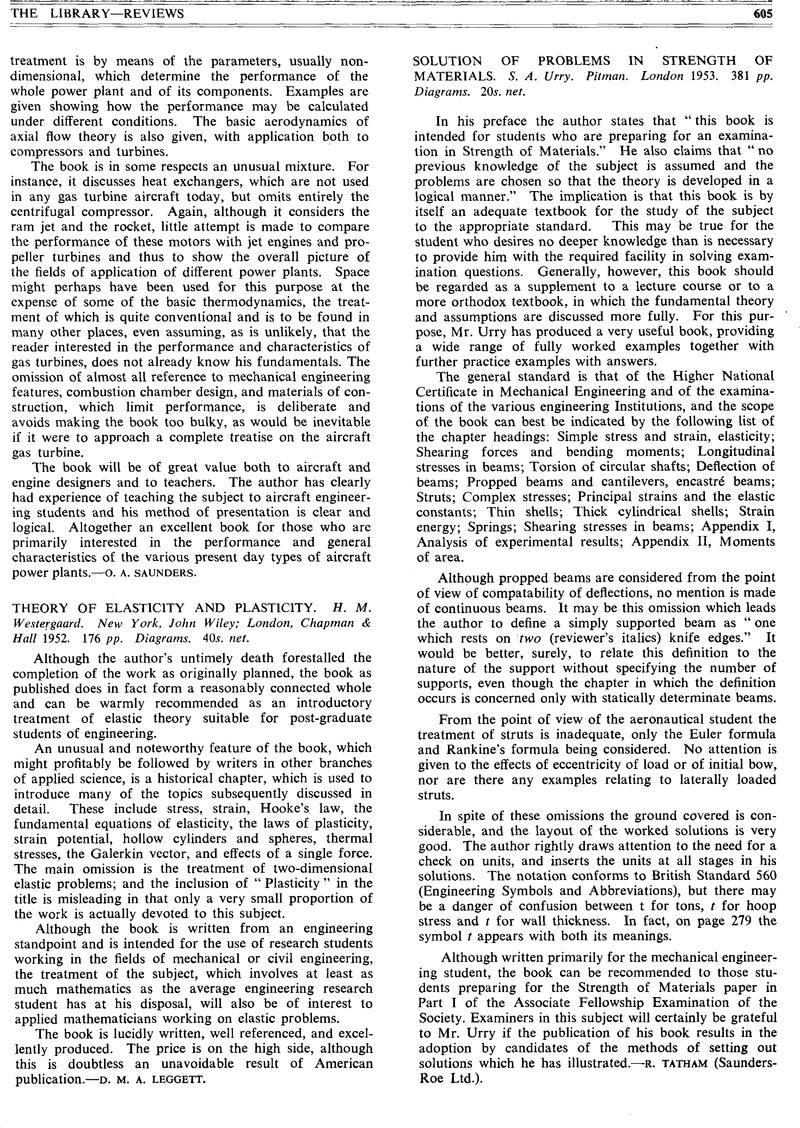 Theory of Elasticity and Plasticity. H. M. Westergaard. New York, John ...