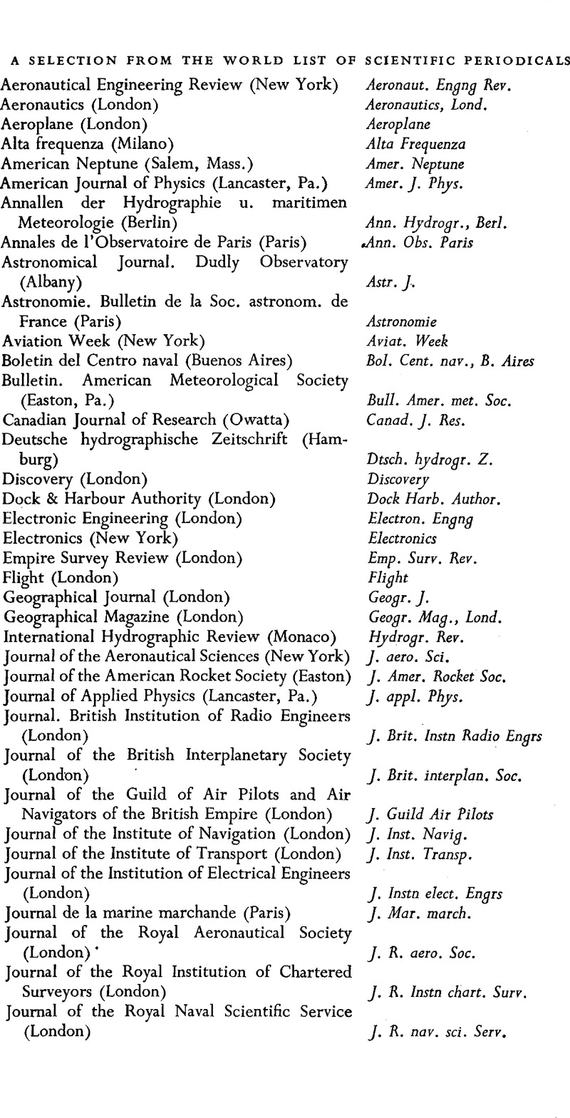 A Selection from the World List of Scientific Periodicals | The Journal ...