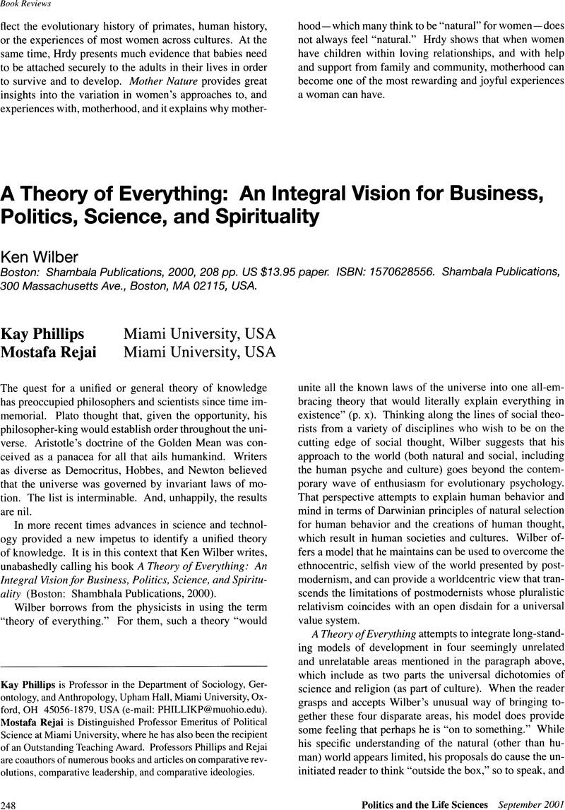 A Theory of Everything: An Integral Vision for Business, Politics ...