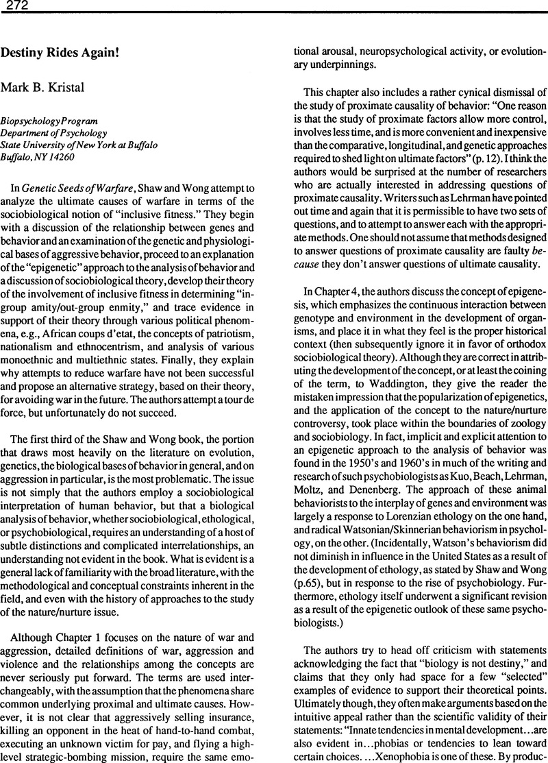 Destiny Rides Again! | Politics and the Life Sciences | Cambridge Core