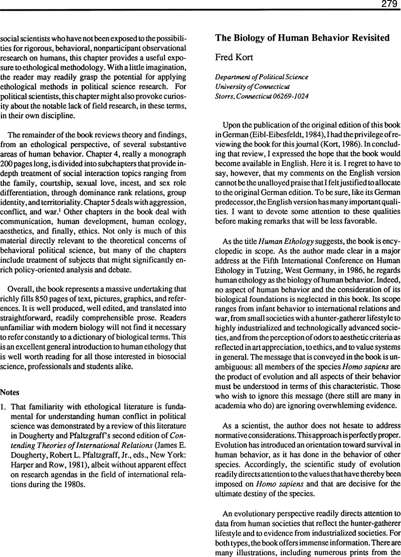 The Biology of Human Behavior Revisited | Politics and the Life ...