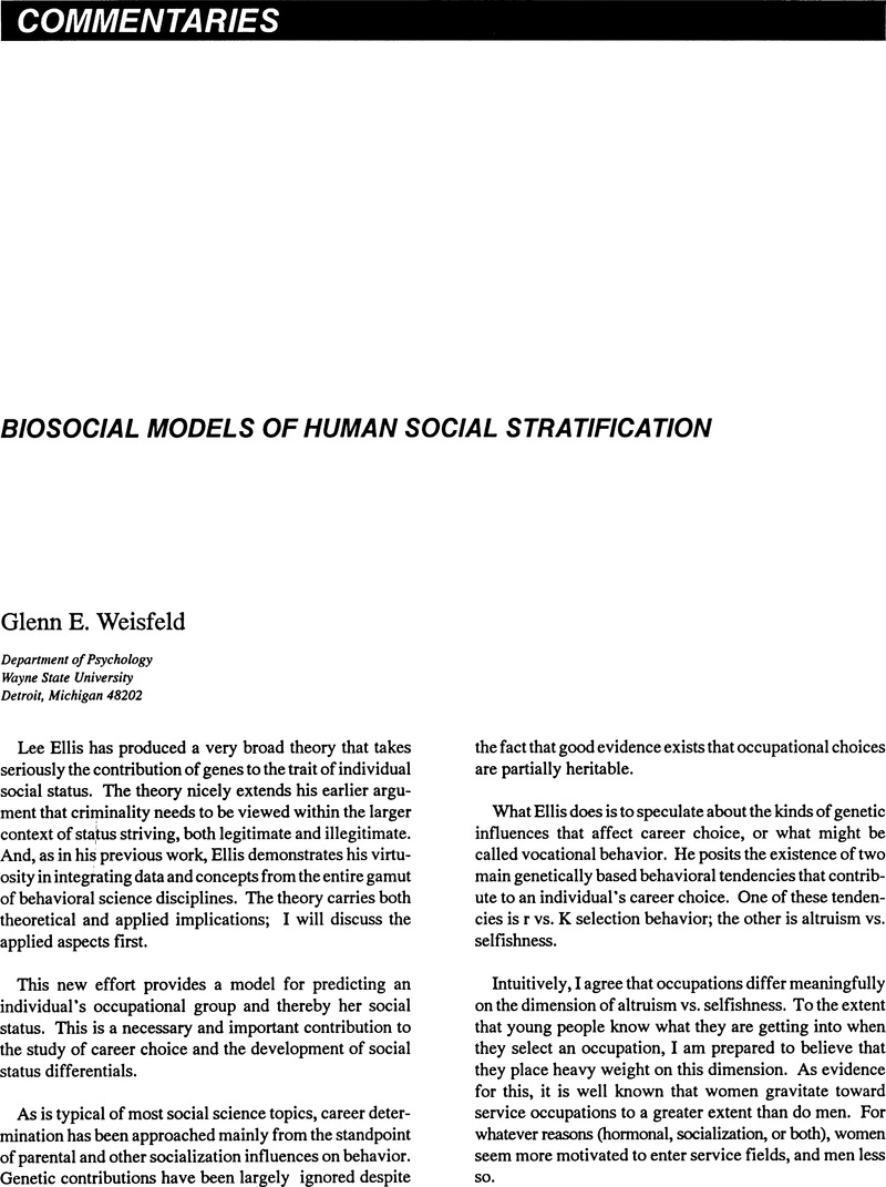 Biosocial Models of Human Social Stratification | Politics and the Life ...