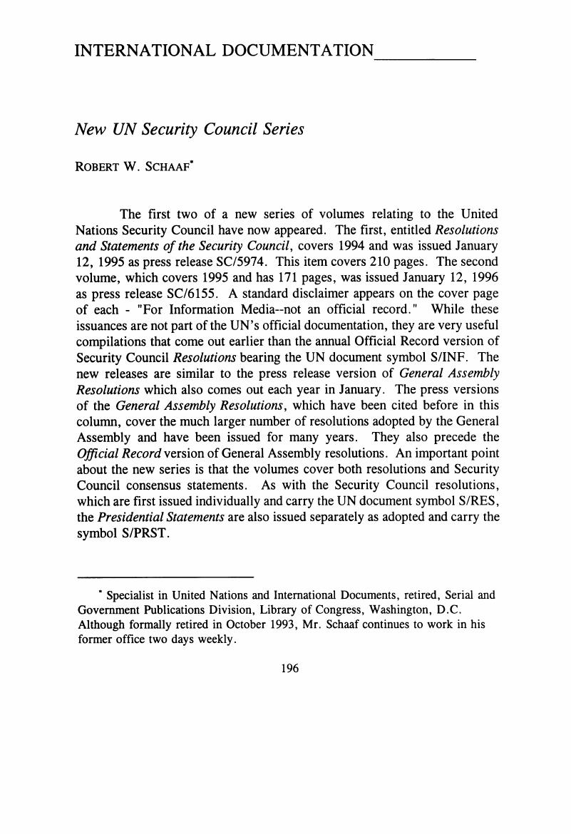 International Documentation | International Journal of Legal ...