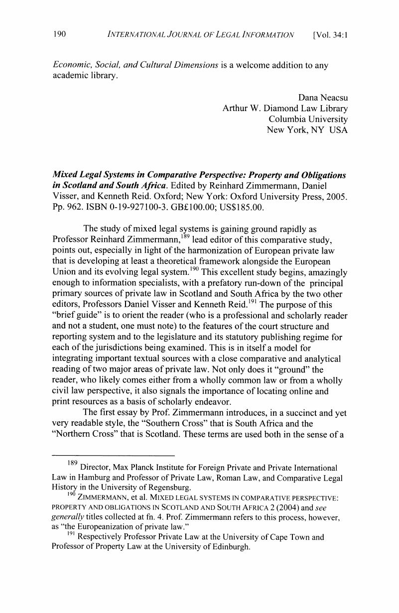 Mixed Legal Systems in Comparative Perspective: Property and ...