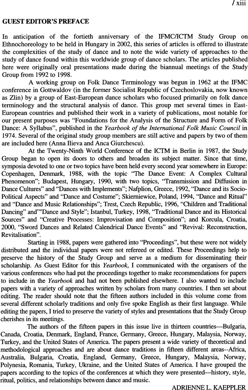 Guest Editor's Preface | Yearbook for Traditional Music | Cambridge Core