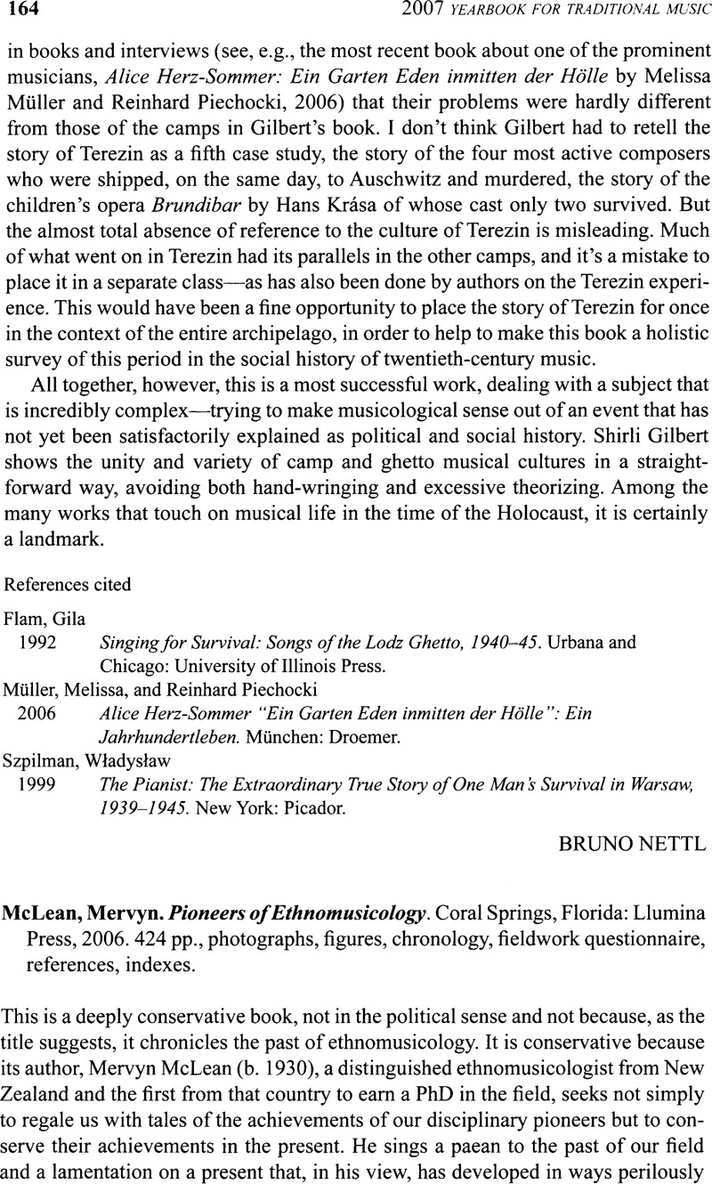 Mervyn McLean. Pioneers of Ethnomusicology. Coral Springs, Florida ...