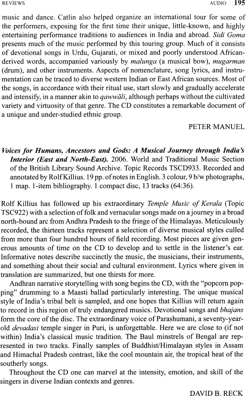 Voices for Humans, Ancestors and Gods: A Musical Journey through India ...