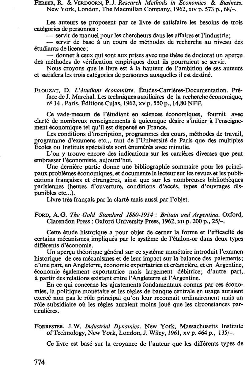 J.W. Forrester,Industrial Dynamics. New York, Massachusetts Institute ...