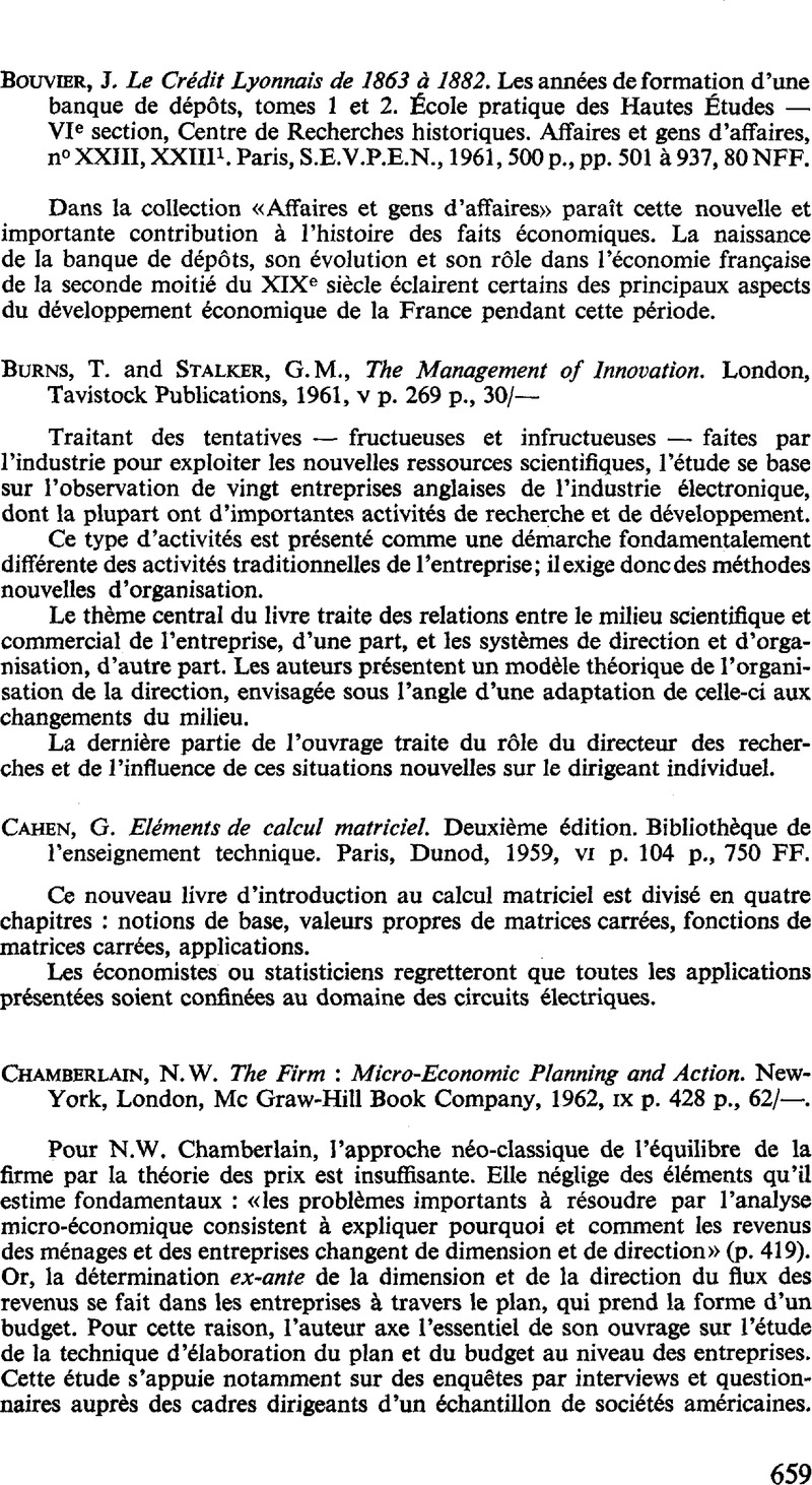 T. Burns and G.M. Stalker,The Management of Innovation.London ...