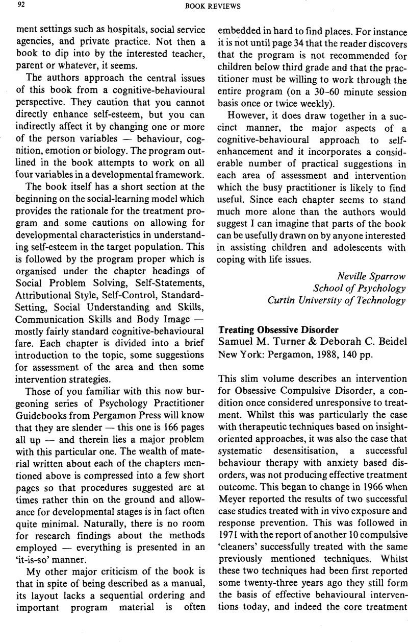 Treating Obsessive DisorderSamuel M. Turner & Deborah C. Beidel New ...