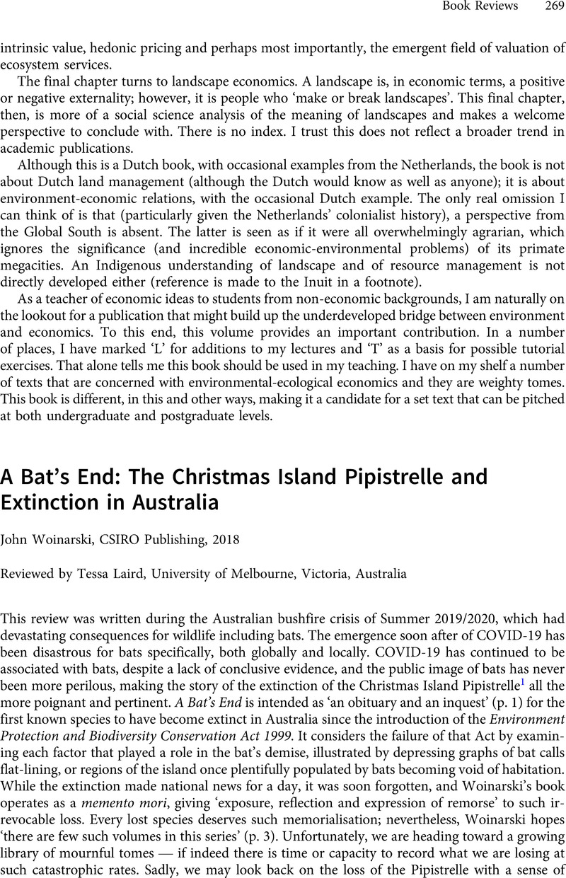 A Bat’s End: The Christmas Island Pipistrelle and Extinction in ...