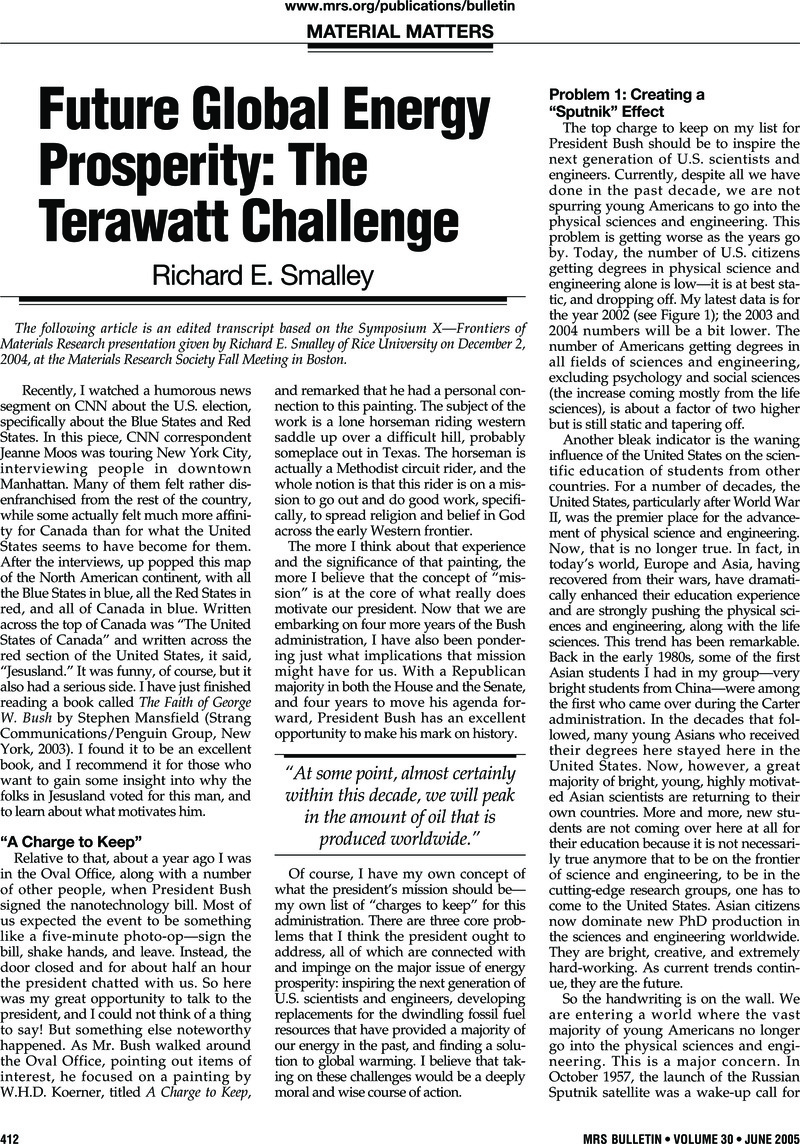 Future Global Energy Prosperity: The Terawatt Challenge | MRS Bulletin ...