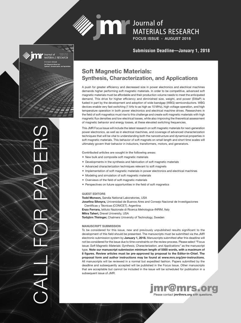 JMR volume 32 issue 22 Cover and Back matter | Journal of Materials ...