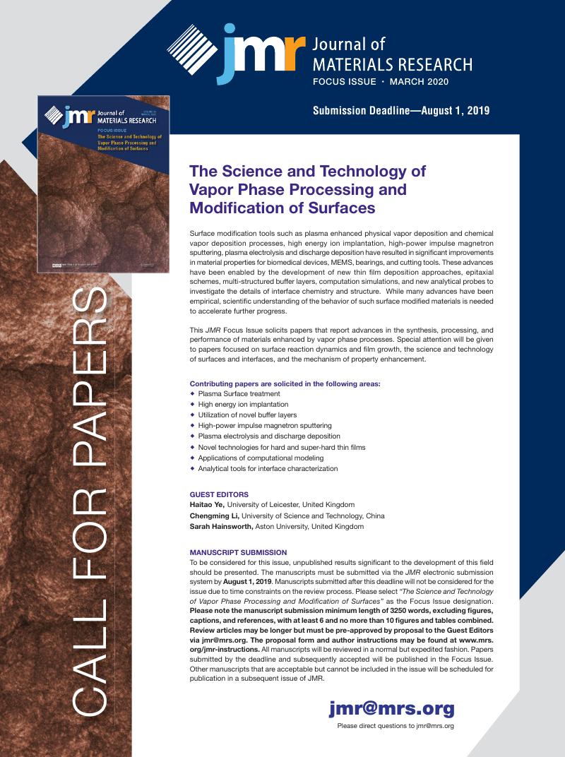 JMR volume 34 issue 12 Cover and Back matter | Journal of Materials ...