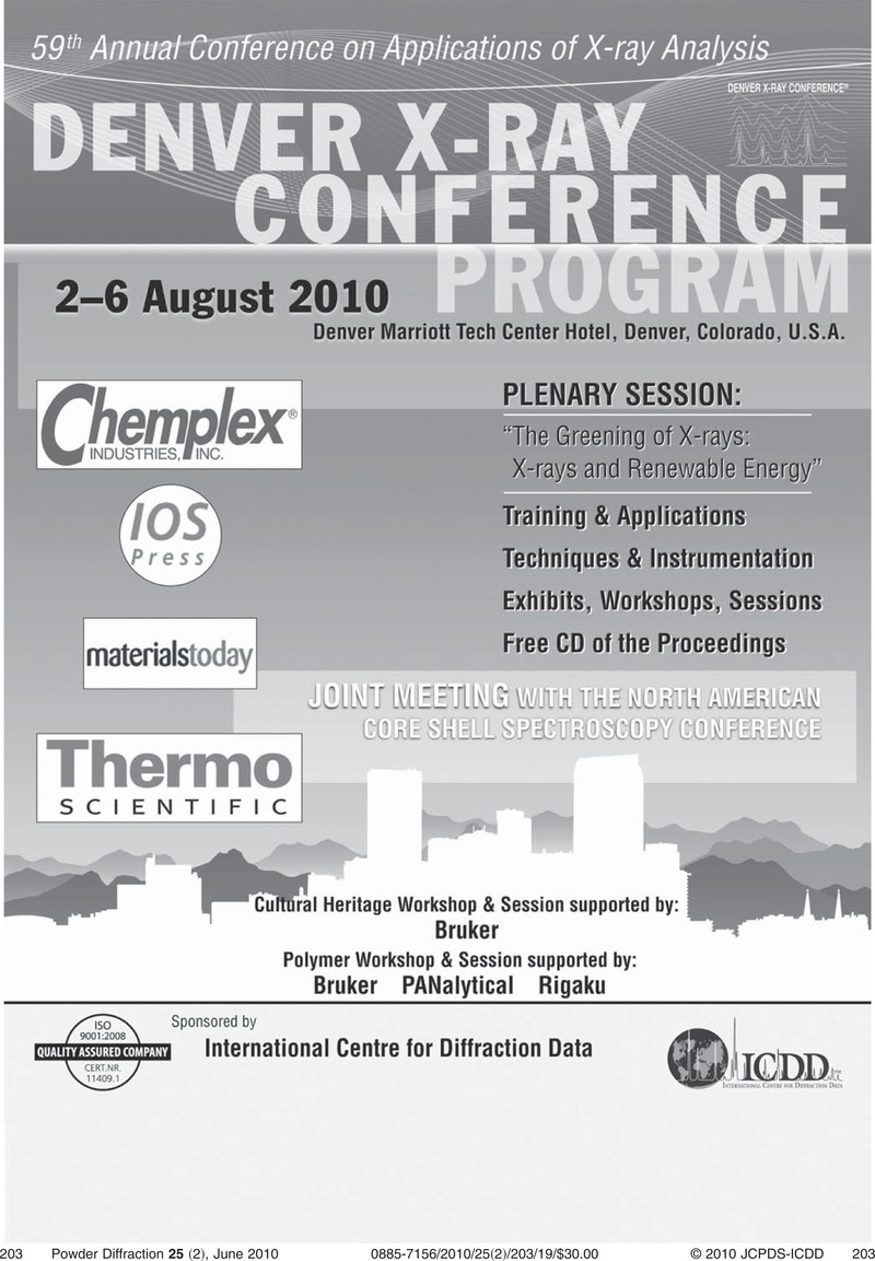Denver X-ray Conference | Powder Diffraction | Cambridge Core