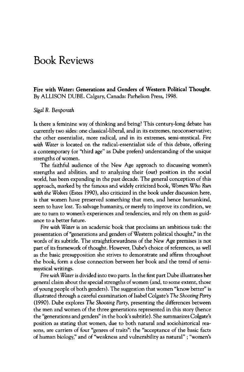 Allison Dube, Fire with Water: Generations and Genders of Western ...