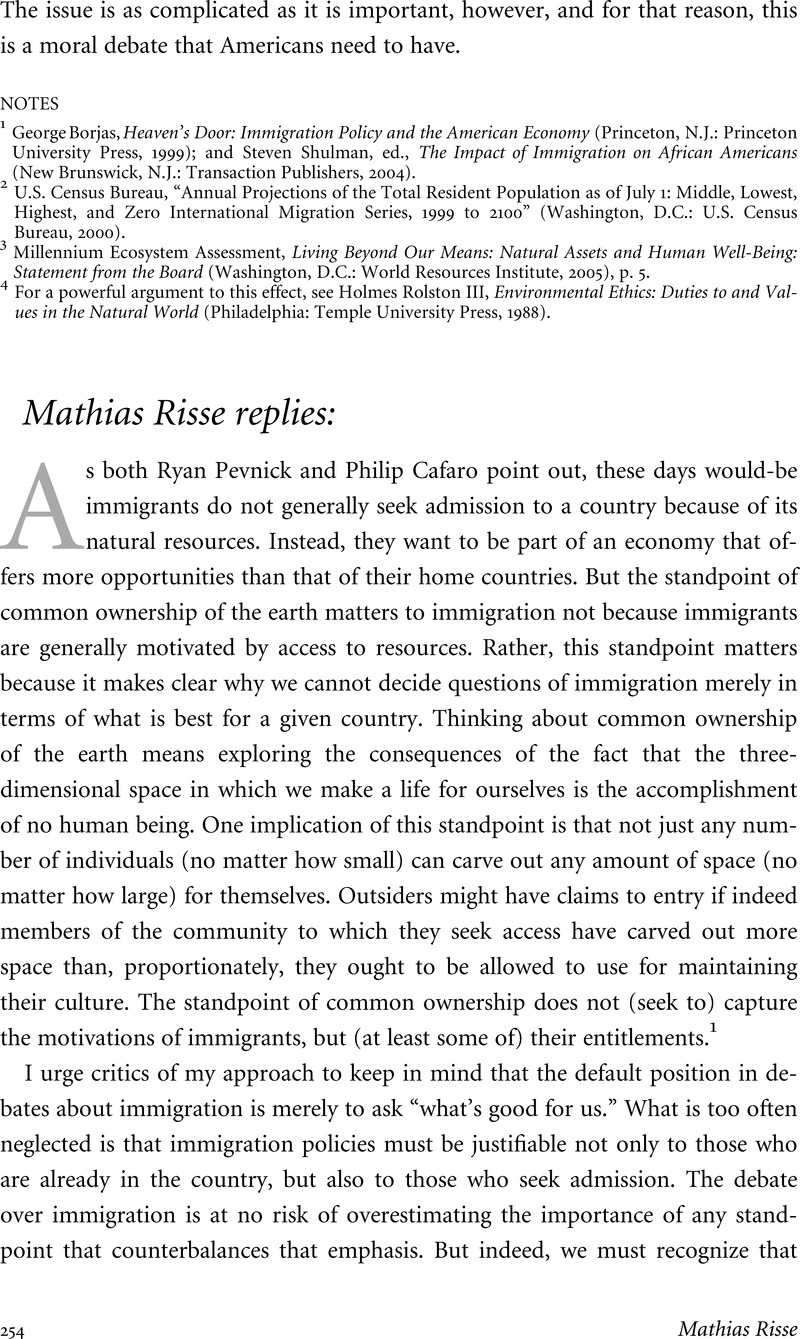 Mathias Risse replies: | Ethics & International Affairs | Cambridge Core