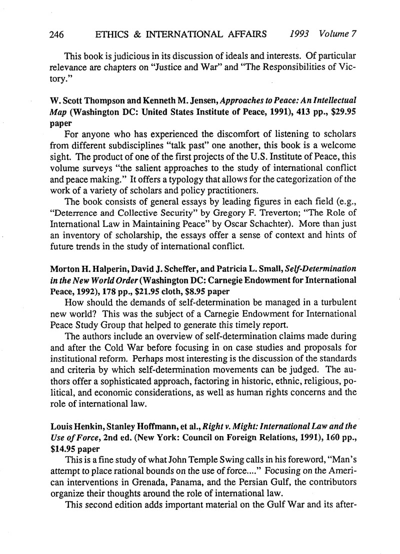 Morton H. Halperin, David J. Scheffer, and Patricia L. Small, Self ...