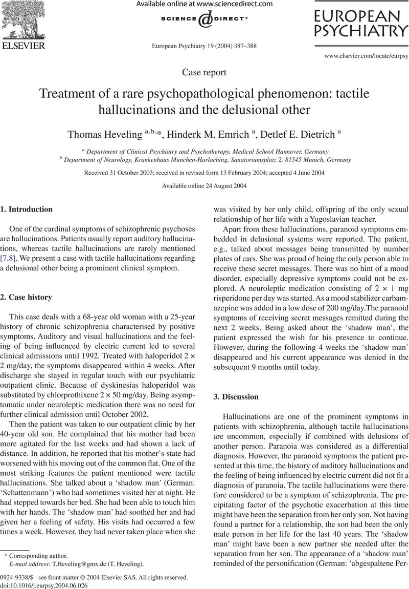 Tactile Hallucinations