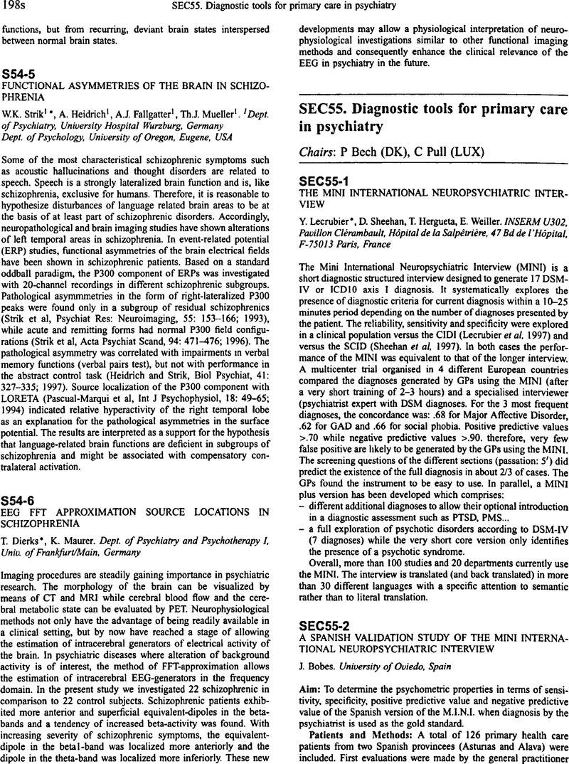 The mini international neuropsychiatric interview | European Psychiatry ...