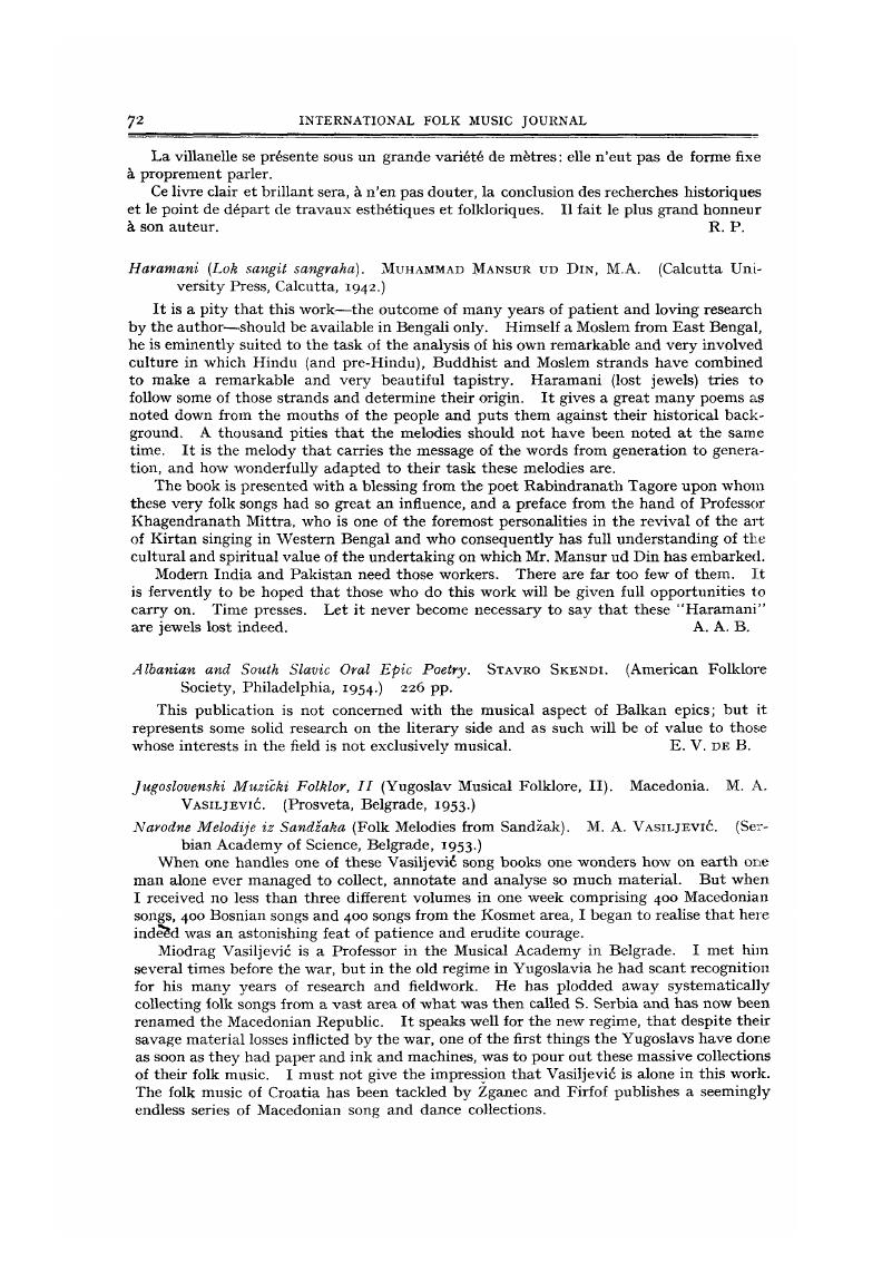 Albanian and South Slavic Oral Epic Poetry. Stavro Skendi. (American ...
