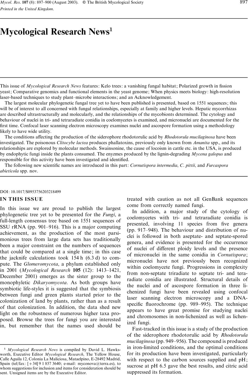 KELO TREES: A VANISHING FUNGAL HABITAT | Mycological Research ...