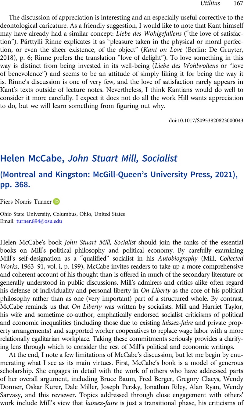 Helen McCabe, John Stuart Mill, Socialist (Montreal and Kingston ...